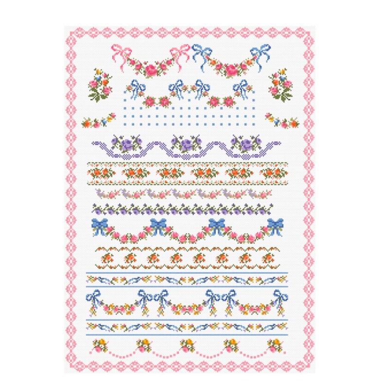 Floral Cross Stitch Pattern Collection of More Than 70 Patterns/borders ...