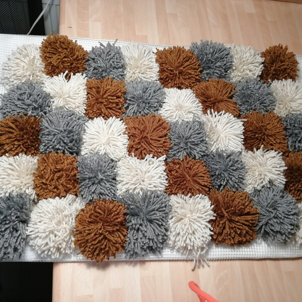 Pom Pom Rug - Etsy UK