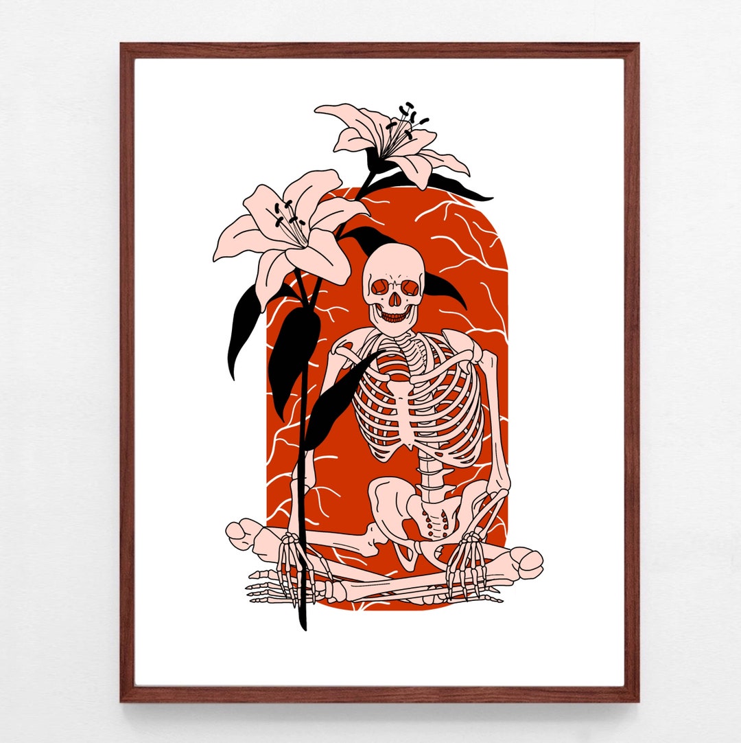 PRINT - Print of Relaxed Skeleton - Etsy