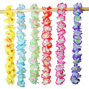 36 Pieces X Hawaii Flower Necklace Hawaii Party Decorations Hawaii ...