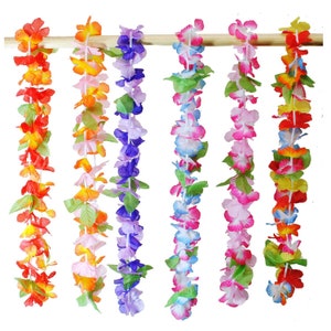 36 Pieces X Hawaii Flower Necklace Hawaii Party Decorations Hawaii ...