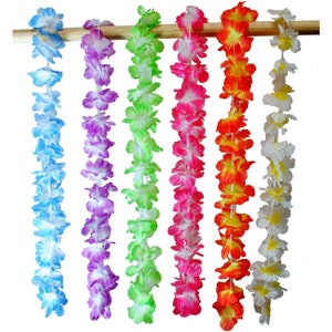 36 Pieces X Hawaii Flower Necklace Hawaii Party Decorations Hawaii ...
