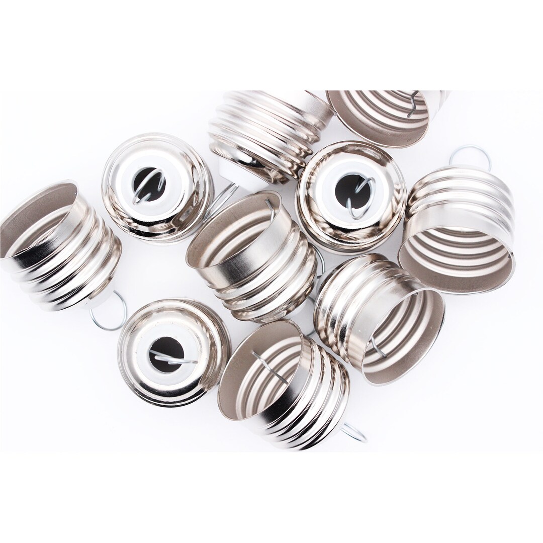 50 Pieces X (h)26mm*d(25mm) Silver DIY Christmas Xmas Ornament Ball ...