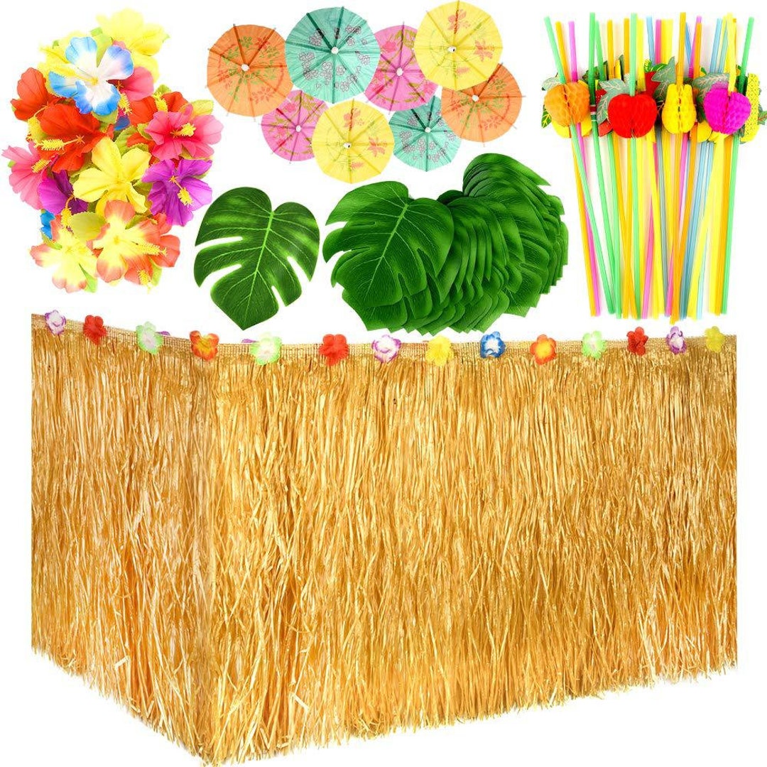 Hawaiian Tropical Party Decorations Golden Straw Color Hawaiian Luau ...