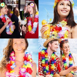 36 Pieces X Hawaii Flower Necklace Hawaii Party Decorations Hawaii ...