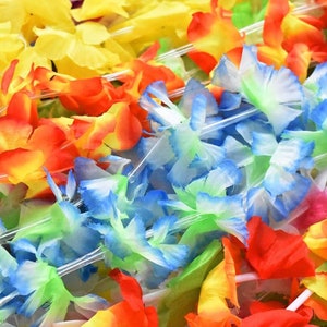 36 Pieces X Hawaii Flower Necklace Hawaii Party Decorations Hawaii ...