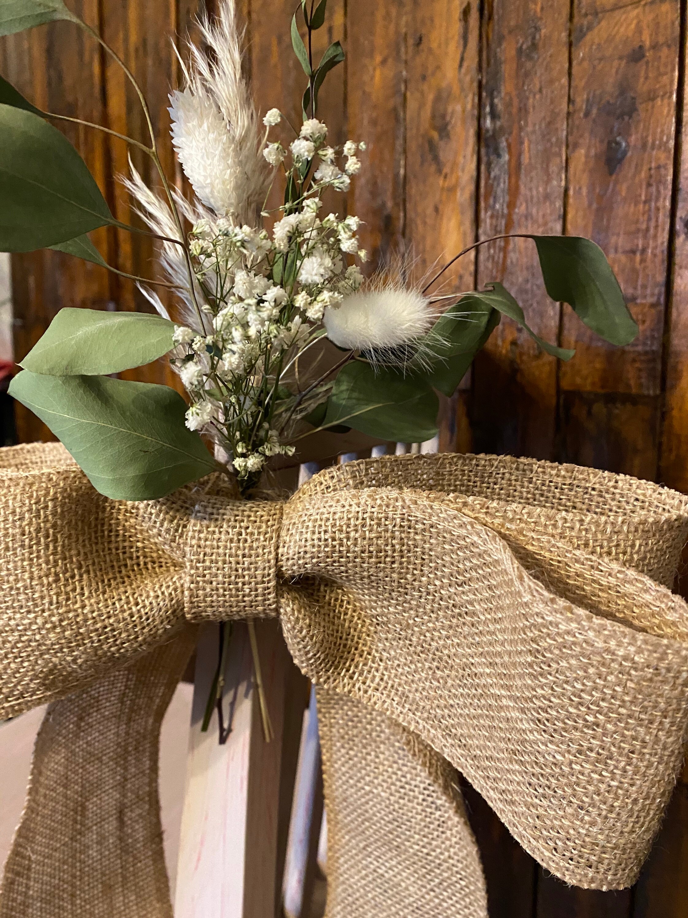 Burlap Bow Pew Ends/ Burlap Chair Tie/ Hessian Bow/ Dried - Etsy UK