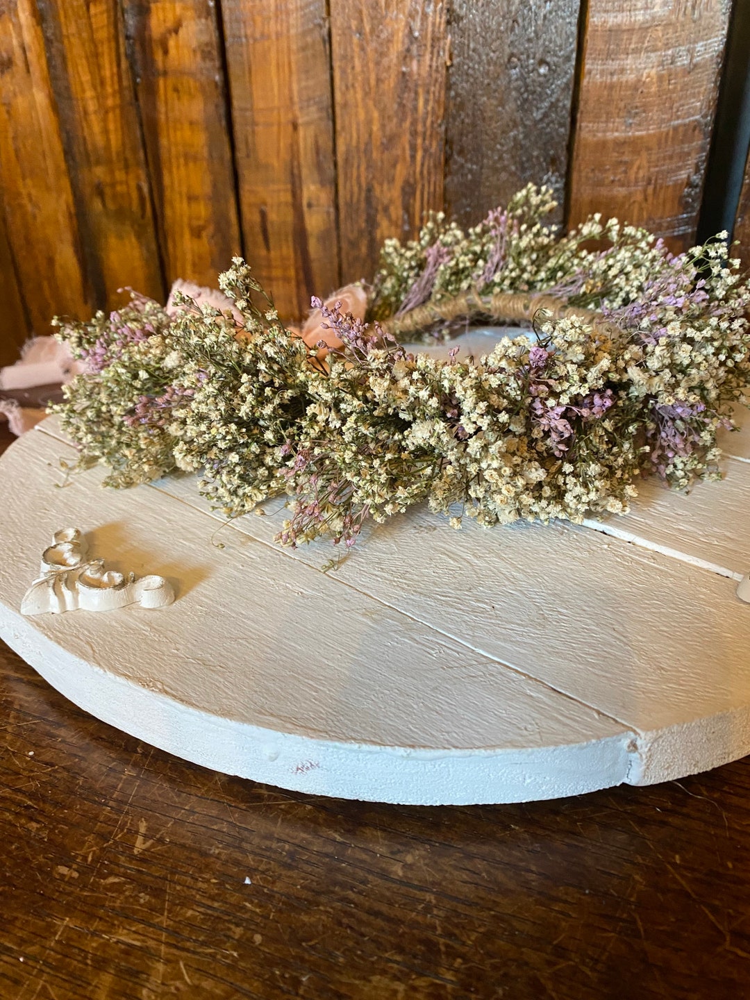 Gypsophila and Broom Crown/ Maternity Photoshoot/ Wedding Flowers ...