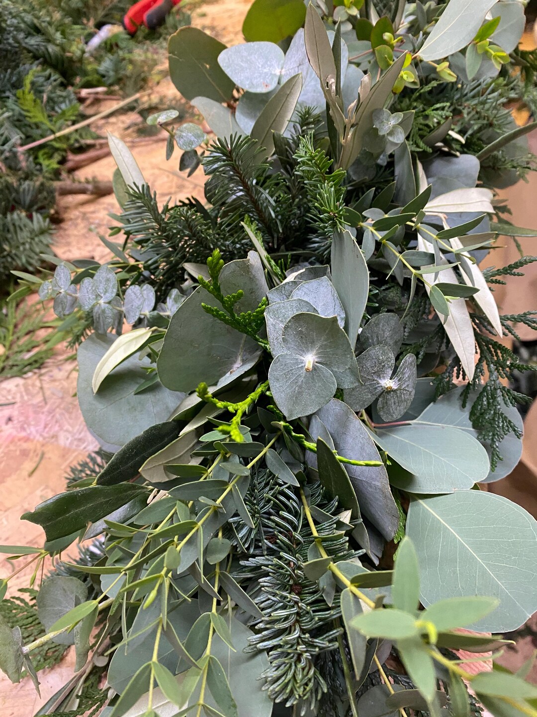 Fresh Festive Christmas Eucalyptus Spruce Wedding Garland Olive ...