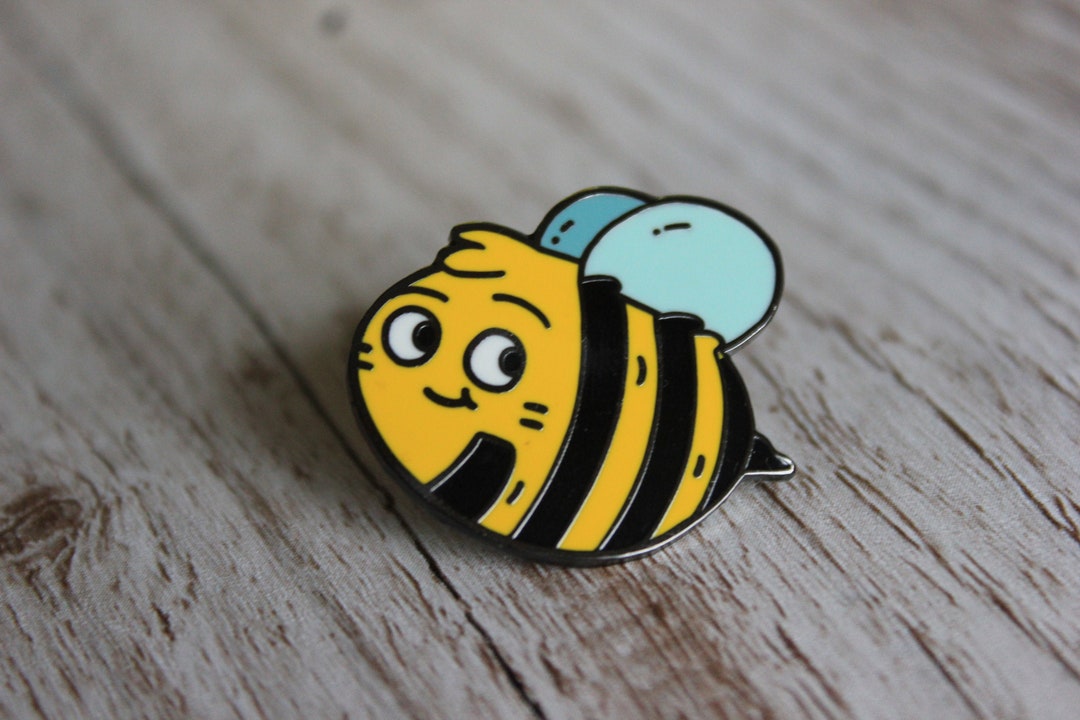 Cute Bee Hard Enamel Pin - Bee Lapel Pin - Dark Silver Nickel Bee Pin ...