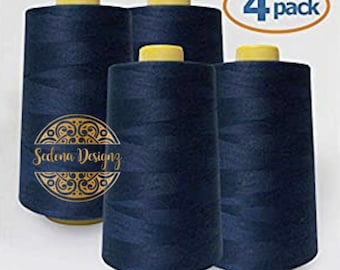 4 PACK of 6000 Yard each Spools WHITE Sewing Thread All | Etsy