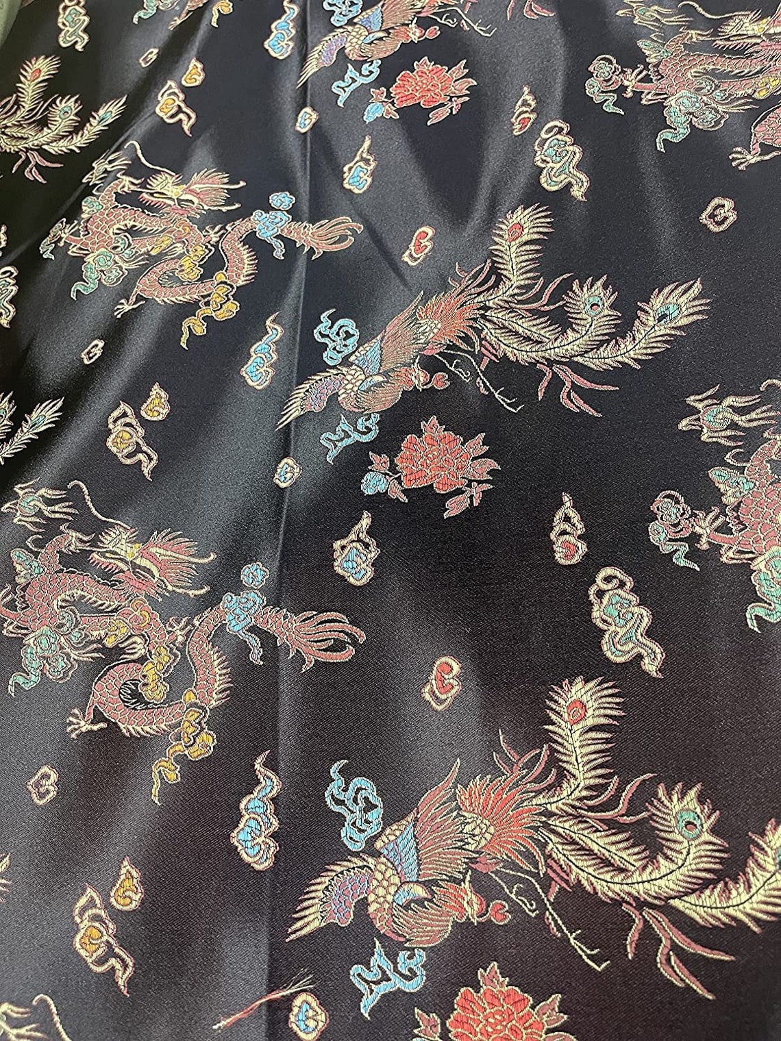 Chinese Dragon Brocade Fabric Sold by the Yard (royal Blue) - Etsy