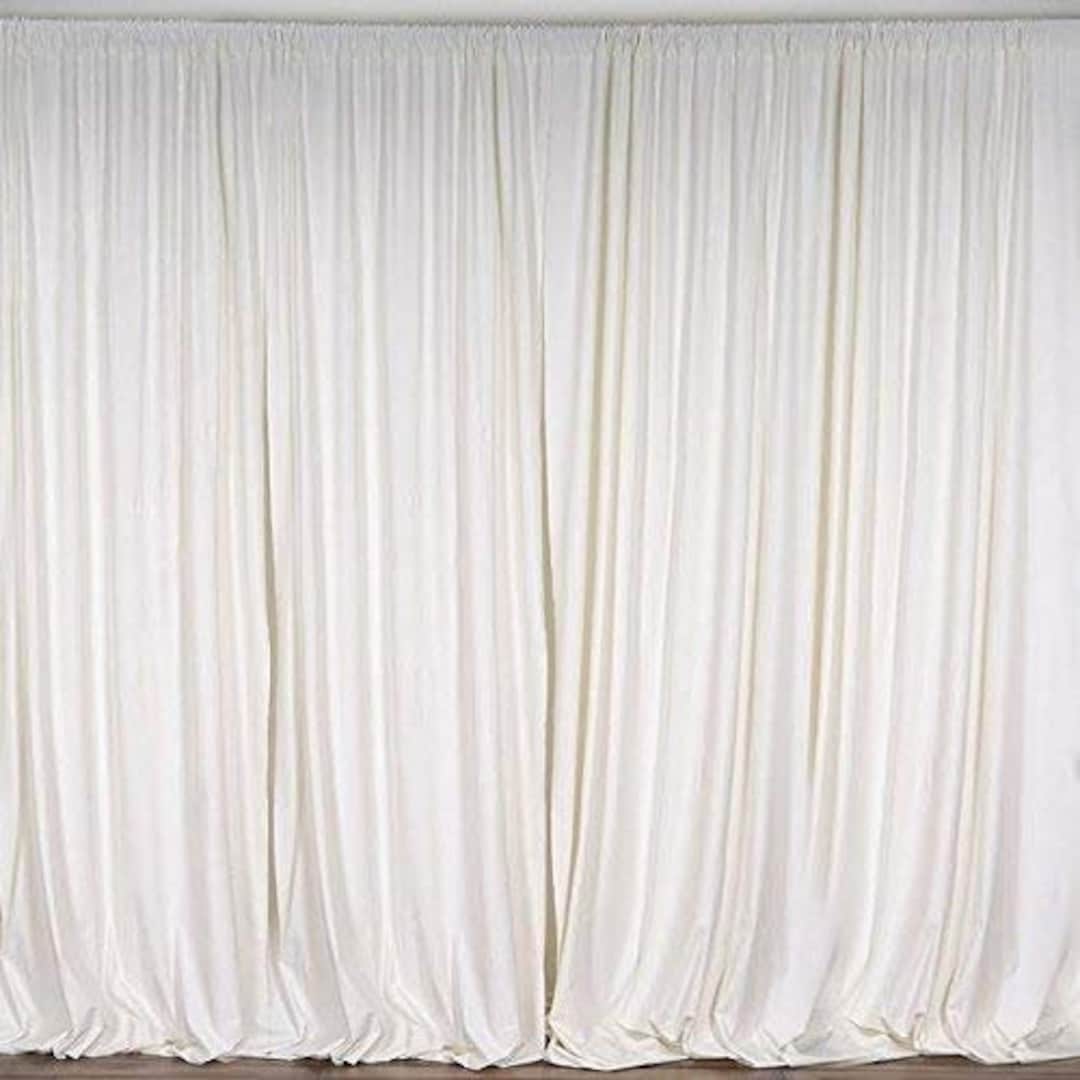 2 Pcs 10 Feet X 10 Feet Polyester Backdrop Drapes Curtains Panels With ...