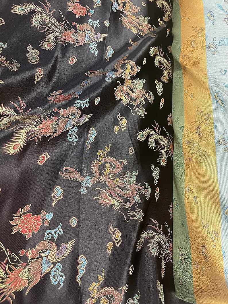 Chinese Dragon Brocade Fabric Sold by the Yard royal Blue - Etsy