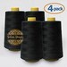 4 PACK of 6000 Yard (each) Spools BLACK Sewing Thread All Purpose 100% ...