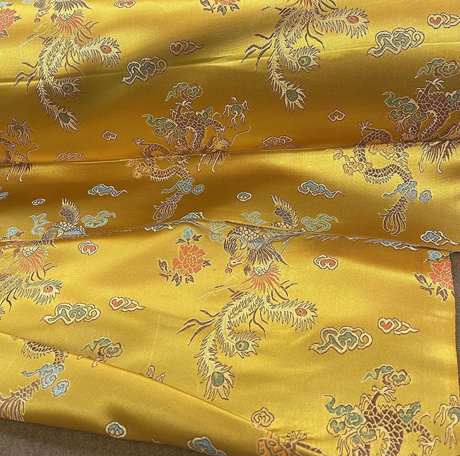 Chinese Dragon Brocade Fabric Sold by the Yard (royal Blue) - Etsy