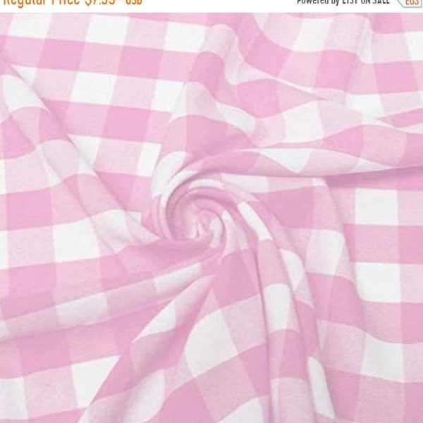 Pink and White Checkered Fabric - Etsy