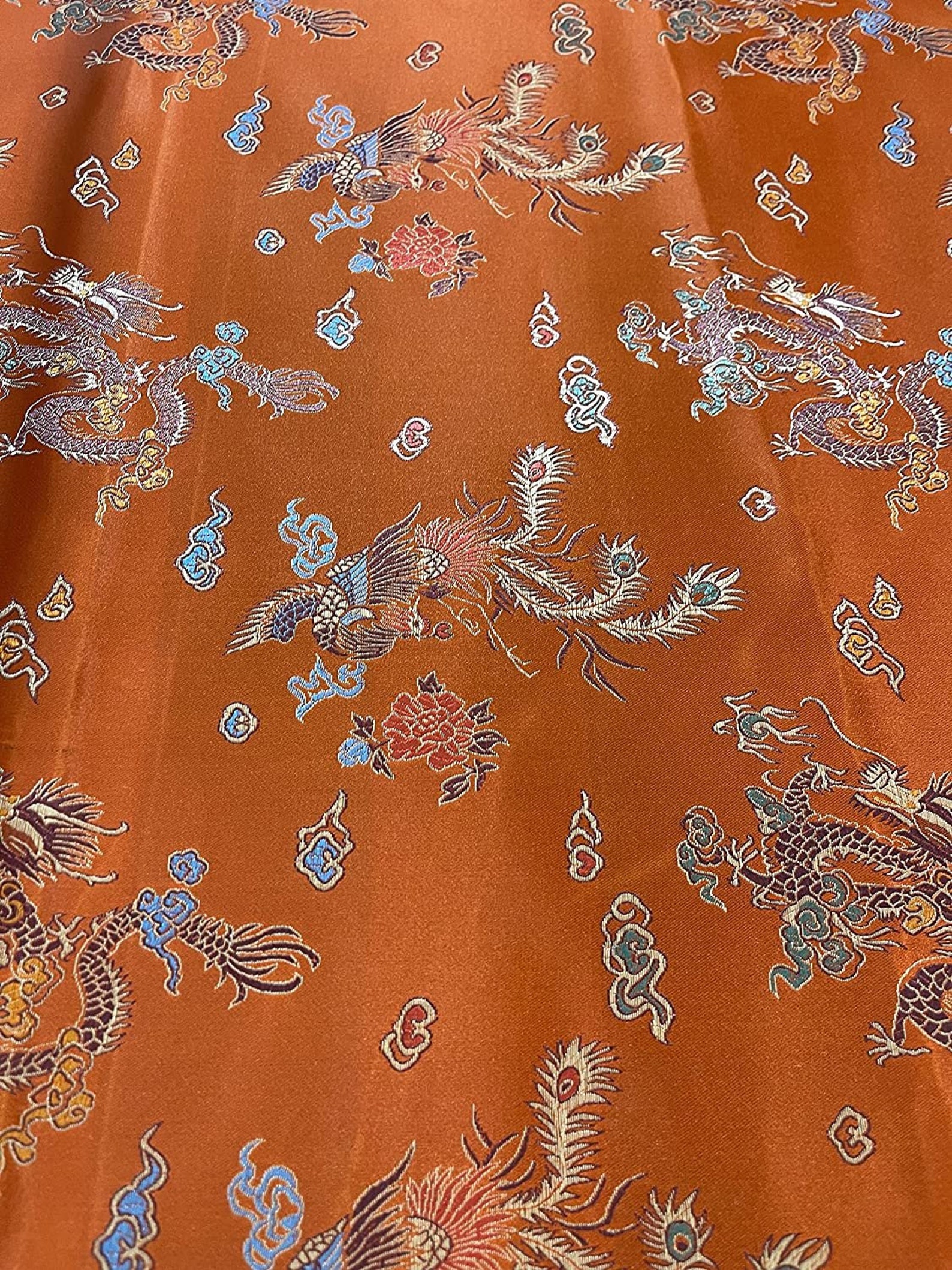 Chinese Dragon Brocade Fabric Sold by the Yard (royal Blue) - Etsy