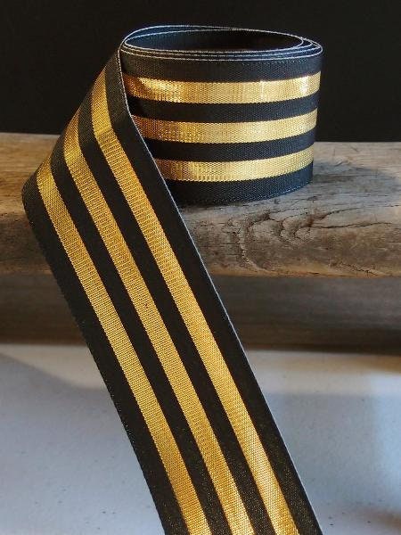 Gold & Ivory Metallic Striped Ribbon Holiday Decor Gift - Etsy