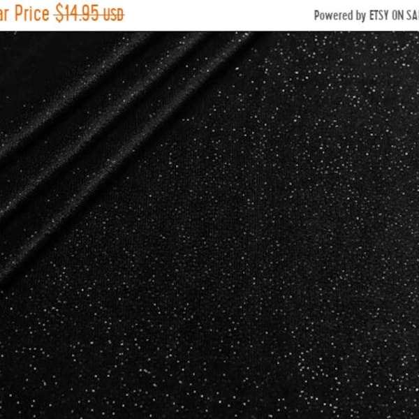Black Metallic Stretch Lurex Glitter Fabric, Shimmer Fabric for Apparel ...