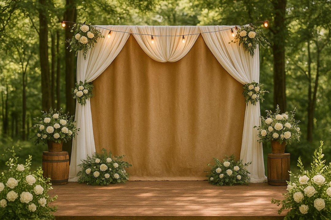 Sedona Designz 100% Natural Jute Burlap Panel Drape Backdrop Window ...