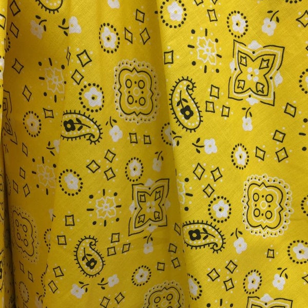Yellow Bandana Fabric - Etsy