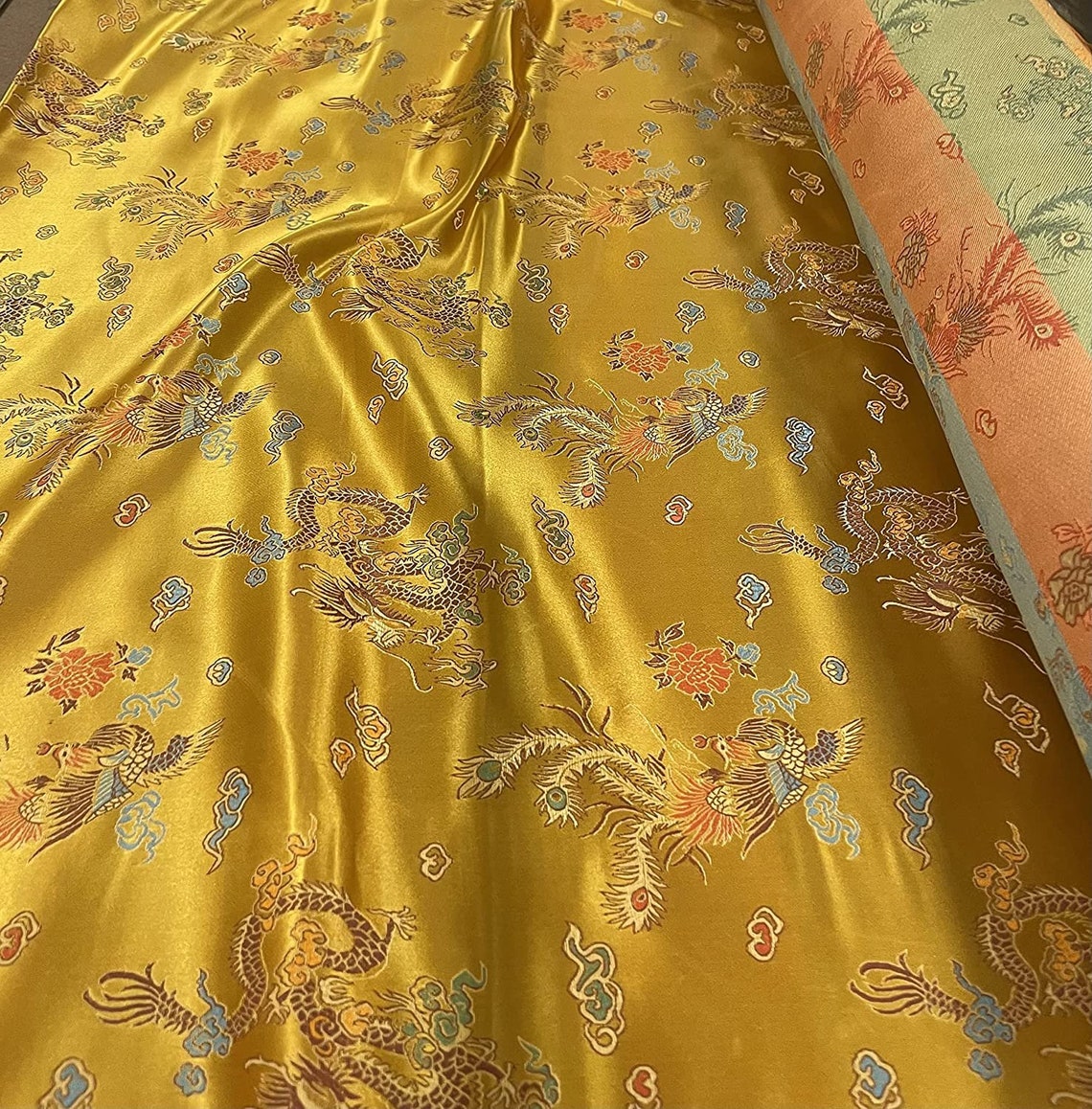 Chinese Dragon Brocade Fabric Sold by the Yard royal Blue - Etsy