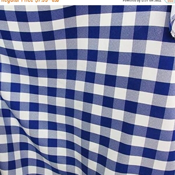 Blue and White Checkered Fabric - Etsy