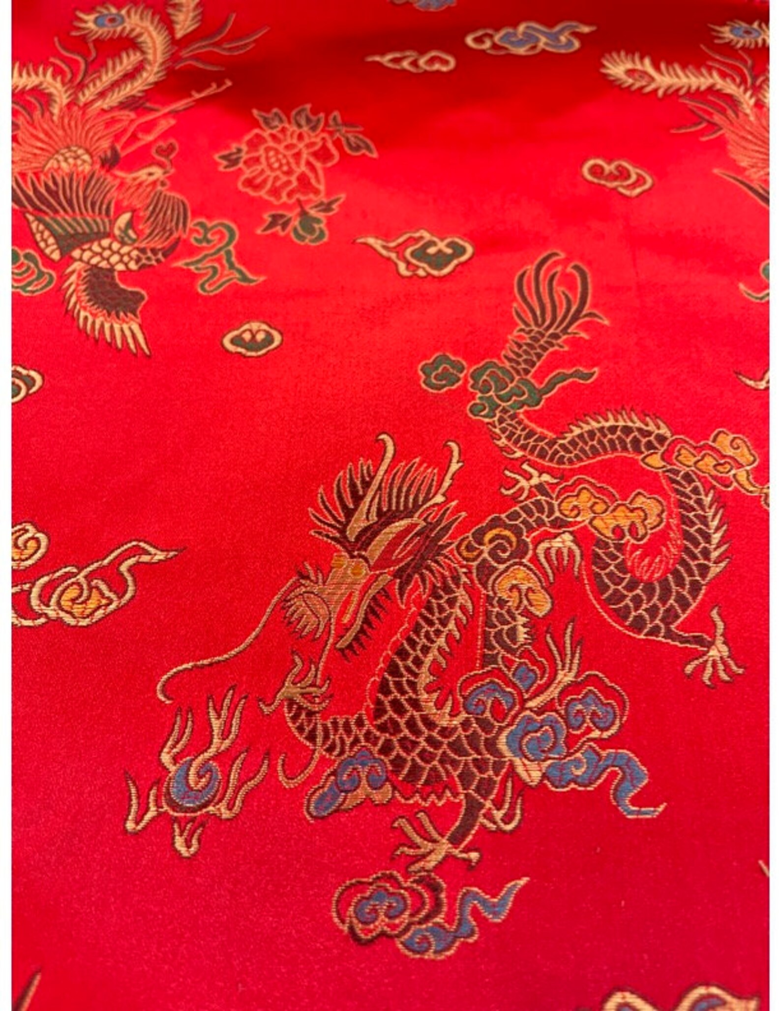 Chinese Dragon Brocade Fabric BTY RED - Etsy
