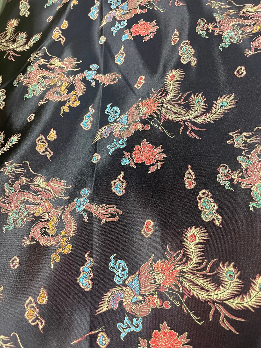 Chinese Dragon Jacquard Brocade Fabric - Sold by the Yard - Etsy