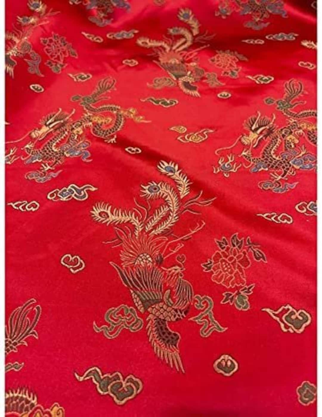 Chinese Dragon Brocade Fabric Sold by the Yard (royal Blue) - Etsy