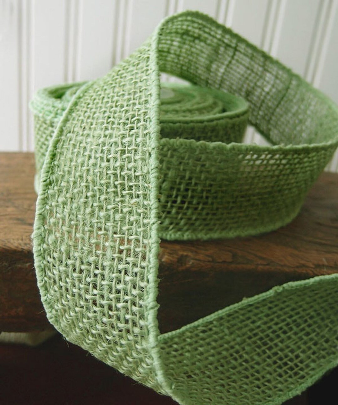 GREEN Wired Burlap Jute Ribbon - 2" Wide X 10 Yards - Etsy