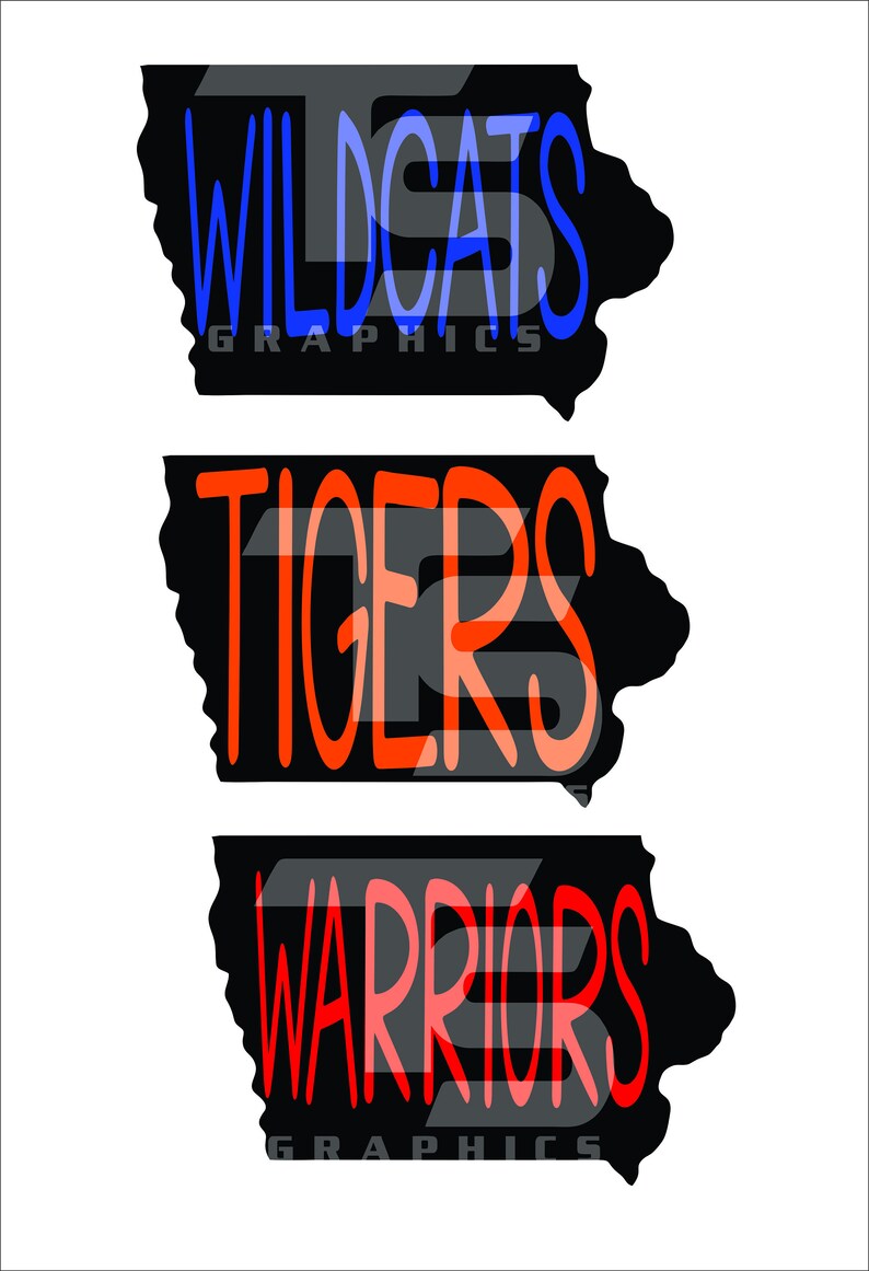 Iowa School Mascot Team Names SVG EPS AI Graphics - Etsy