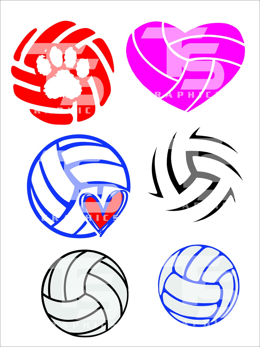 Volleyball Bundle 1 SVG Graphic - Etsy