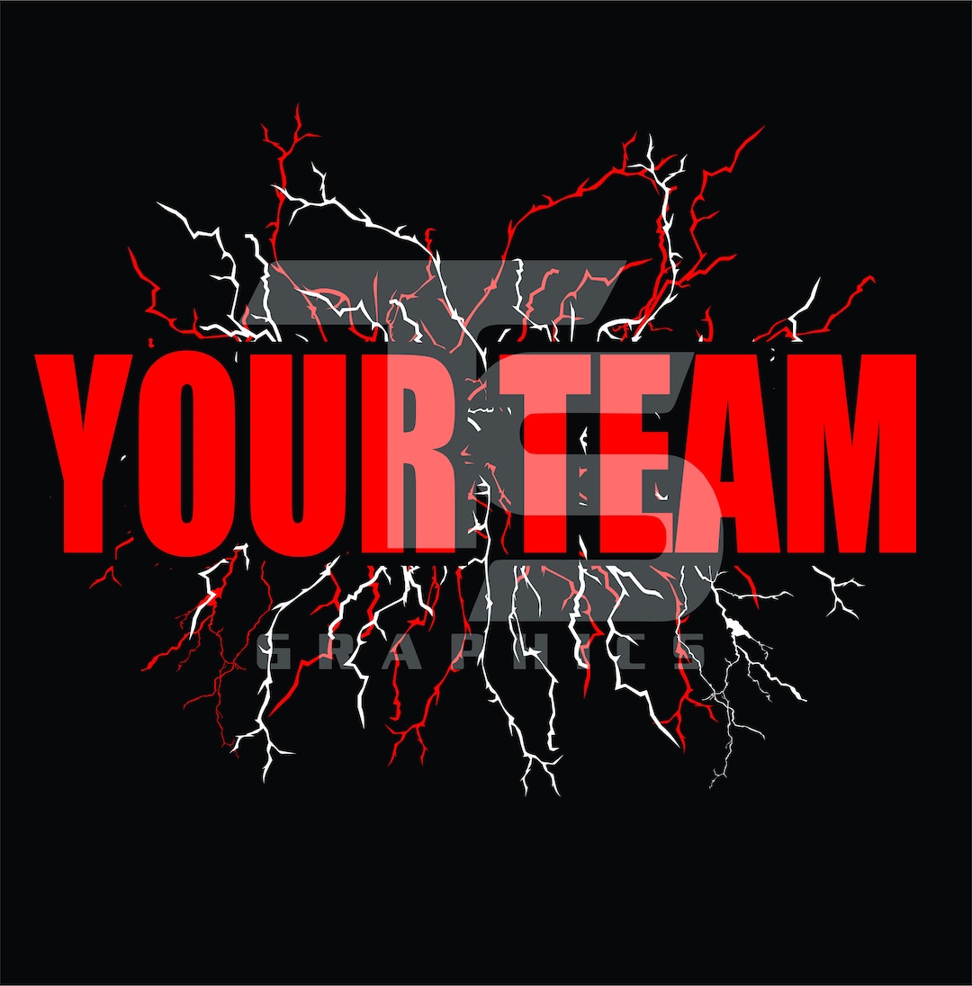 Custom Team Name Lightning SVG PNG Sublimation Graphic - Etsy