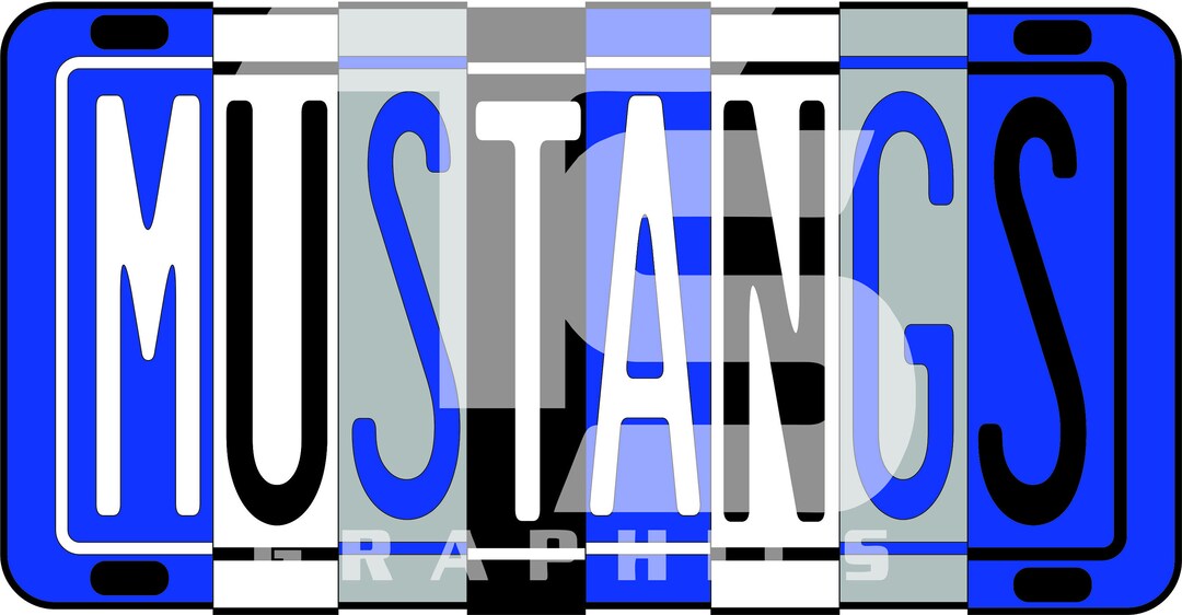 Mustangs 90 License Plate SVG PNG Sublimation Graphic Pick Your Team ...