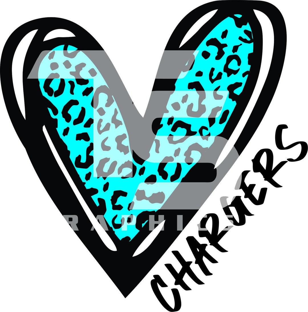 Chargers 80 Animal Print Heart SVG Graphic - Etsy