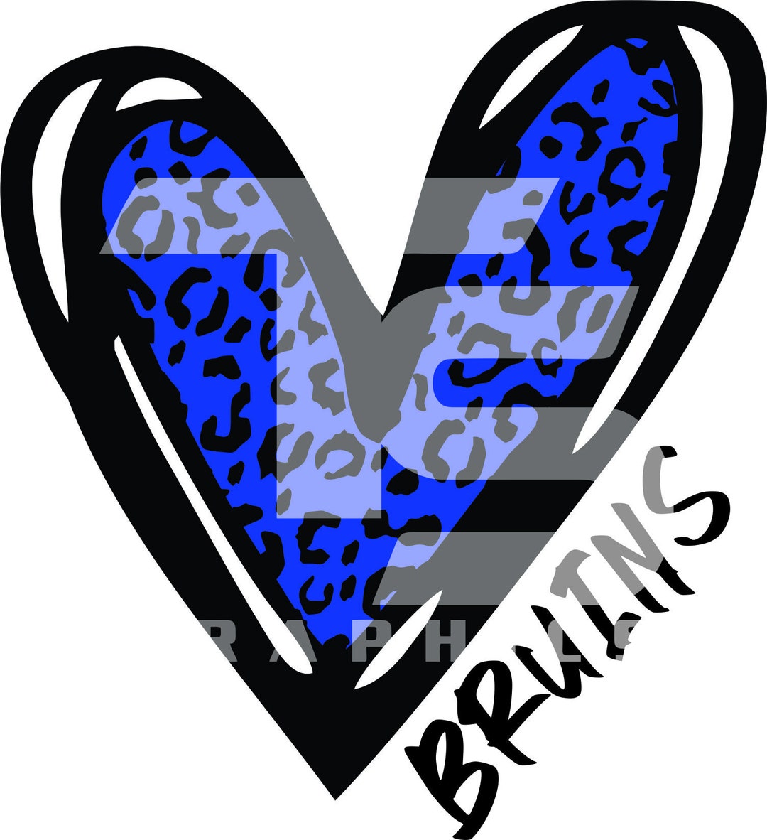 Bruins 80 Animal Print Heart SVG PNG Sublimation Graphic Pick Your Team ...