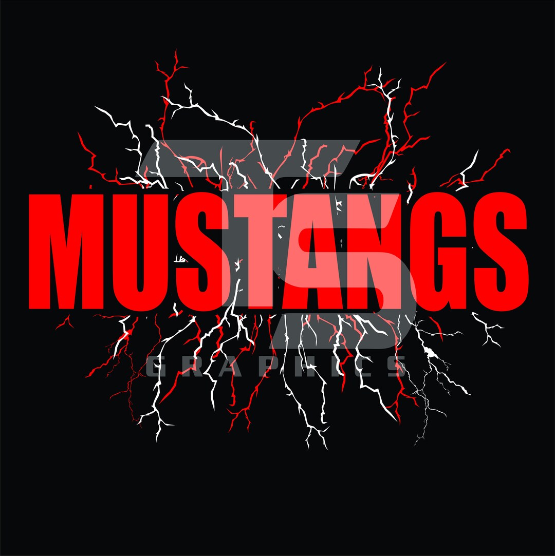Mustangs 85 SVG PNG Sublimation Lightning Graphic Pick Your Team Colors ...