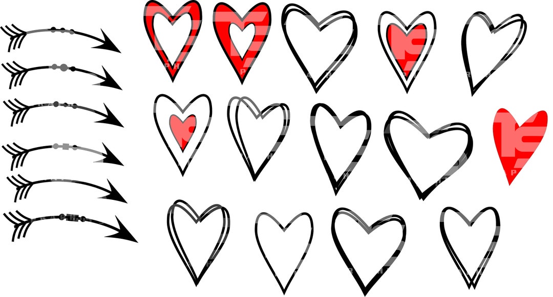 Hearts and Arrows Clipart Bundle 1 - Etsy