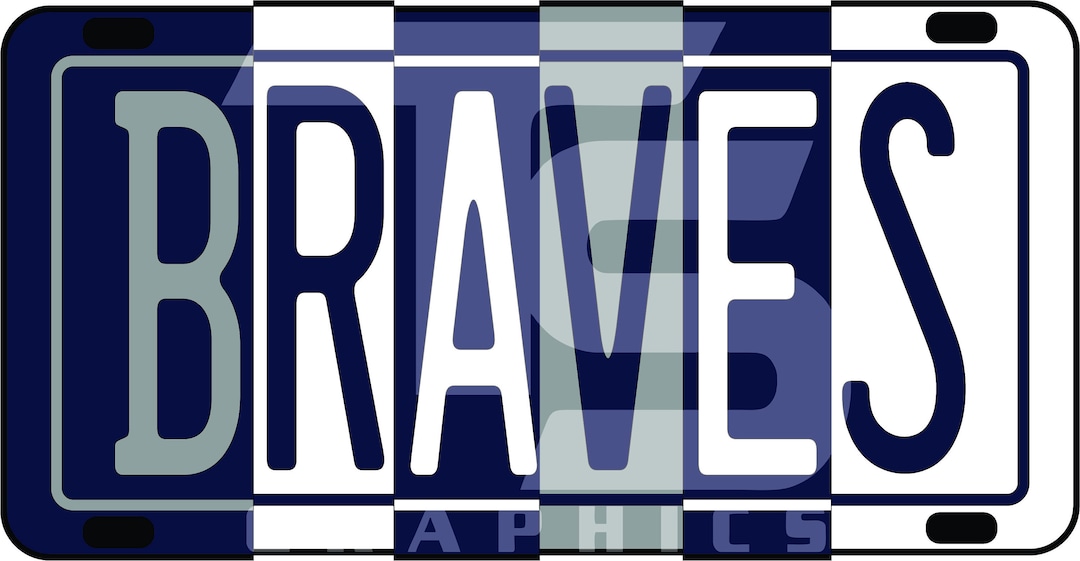 Braves 90 License Plate Logo SVG PNG DTF Sublimation Graphic Pick Your ...