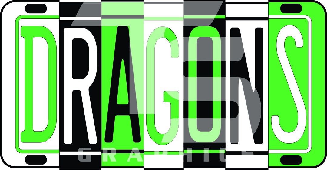 Dragons 90 License Plate Logo SVG PNG DTF Sublimation Graphic Pick Your ...