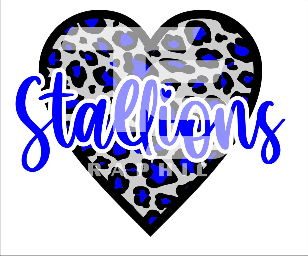 Stallions 77 Animal Print Heart PNG SVG Sublimation Graphic - Etsy