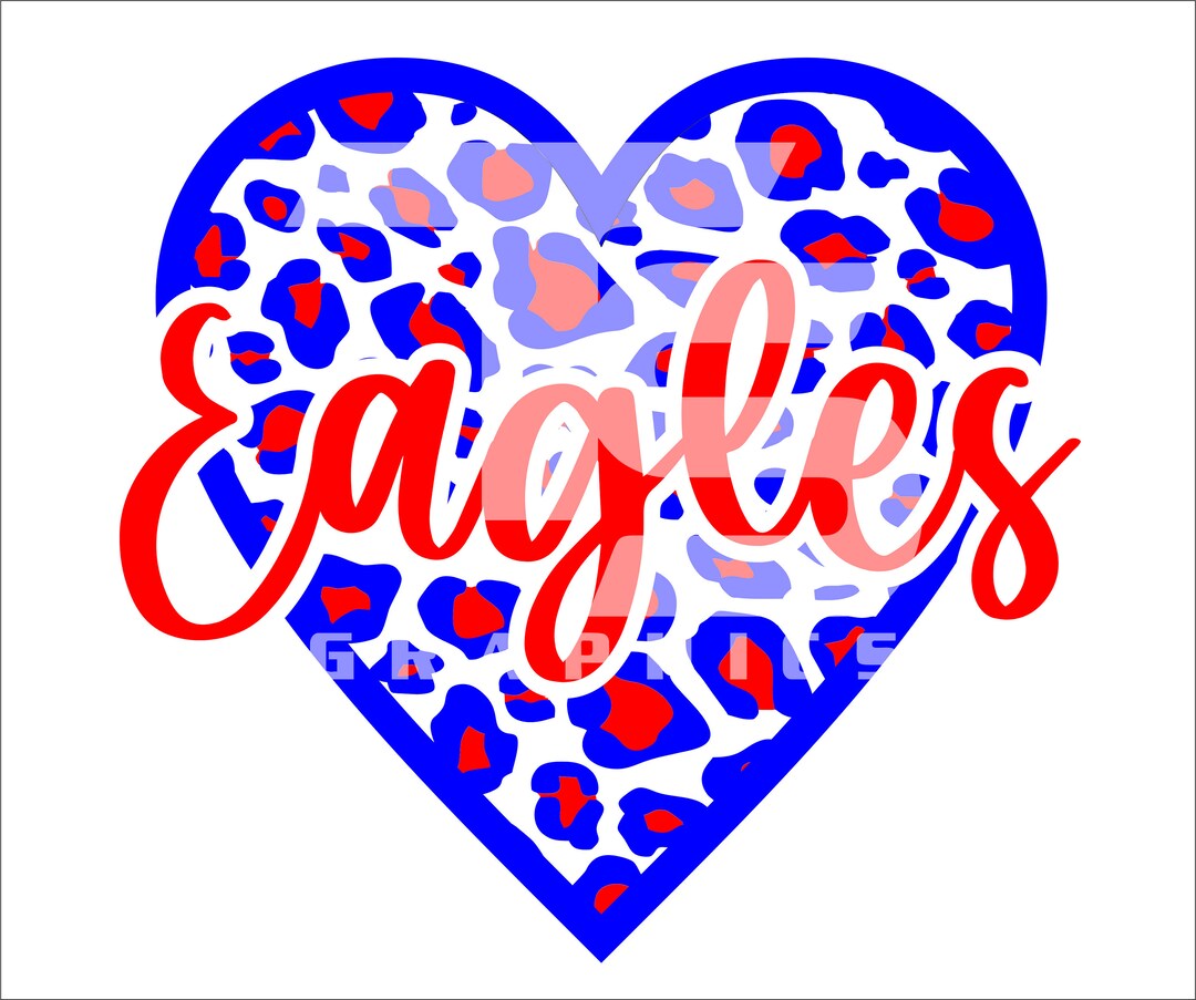 Eagles 77 Animal Print Heart SVG Graphic - Etsy