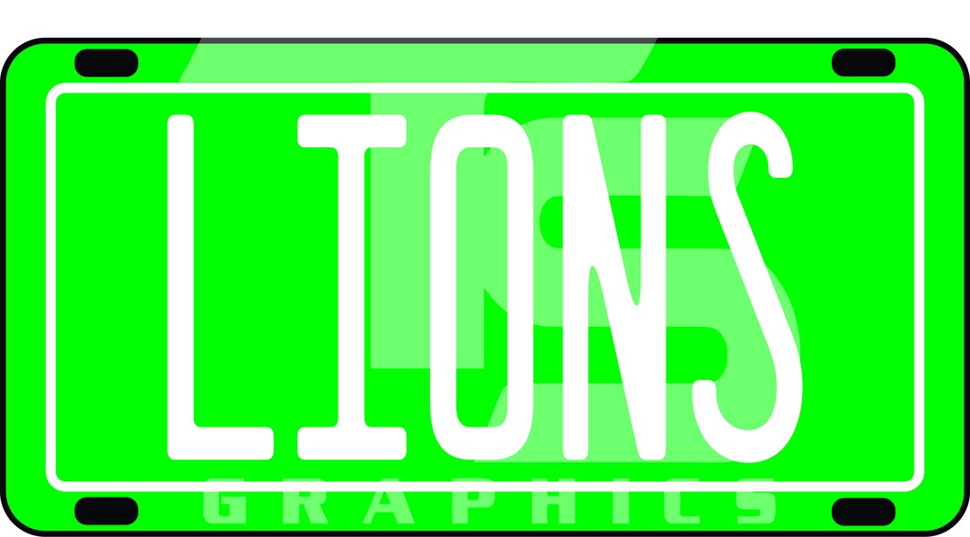 Lions 86 SVG PNG Sublimation License Plate Graphic Pick Your Team ...