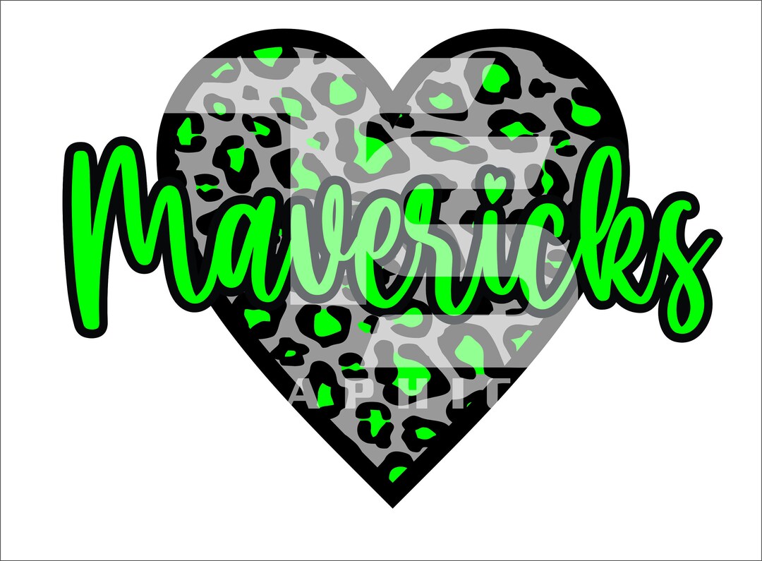 Mavericks 77 Animal Print Heart SVG Graphic - Etsy