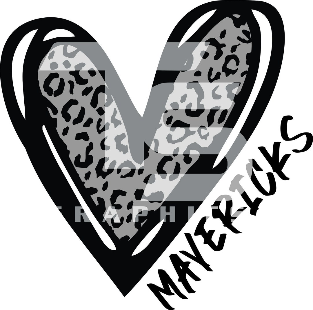 Mavericks 80 Animal Print Heart SVG Graphic - Etsy