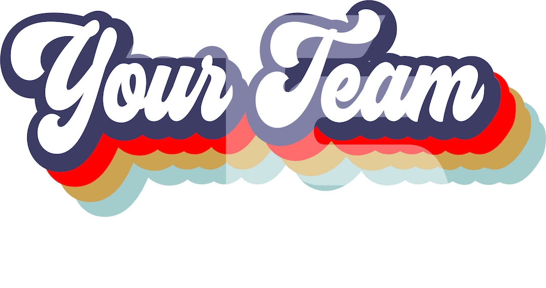 Custom Retro Script Team Name With Shadow SVG Graphic - Etsy