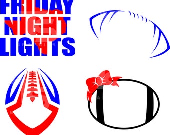 Football SVG Bundle Football Clip Art Multi-color Football Cut Files ...