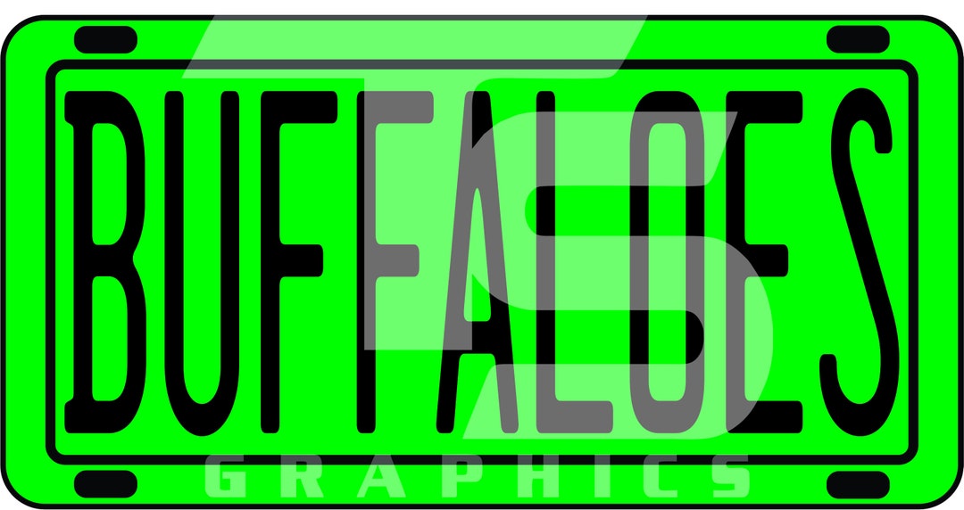 Buffaloes 86 SVG PNG Sublimation License Plate Graphic Pick Your Team ...